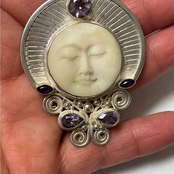 QVC | Jewelry | Sajen Sterling Silver Moon Goddess Pin Pendant | Poshmark